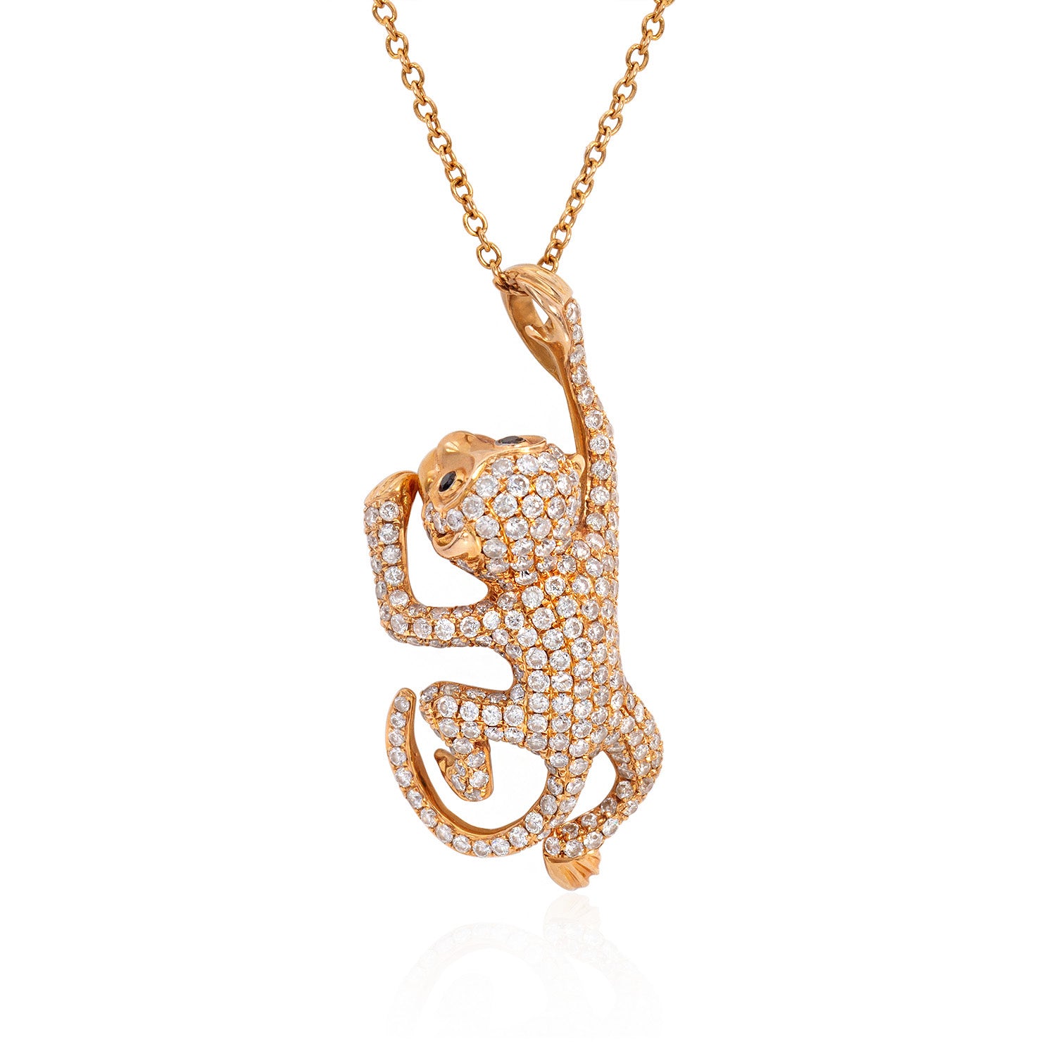 Diamond 'monkey' pendant (SKU N063) | Diamanti NYC